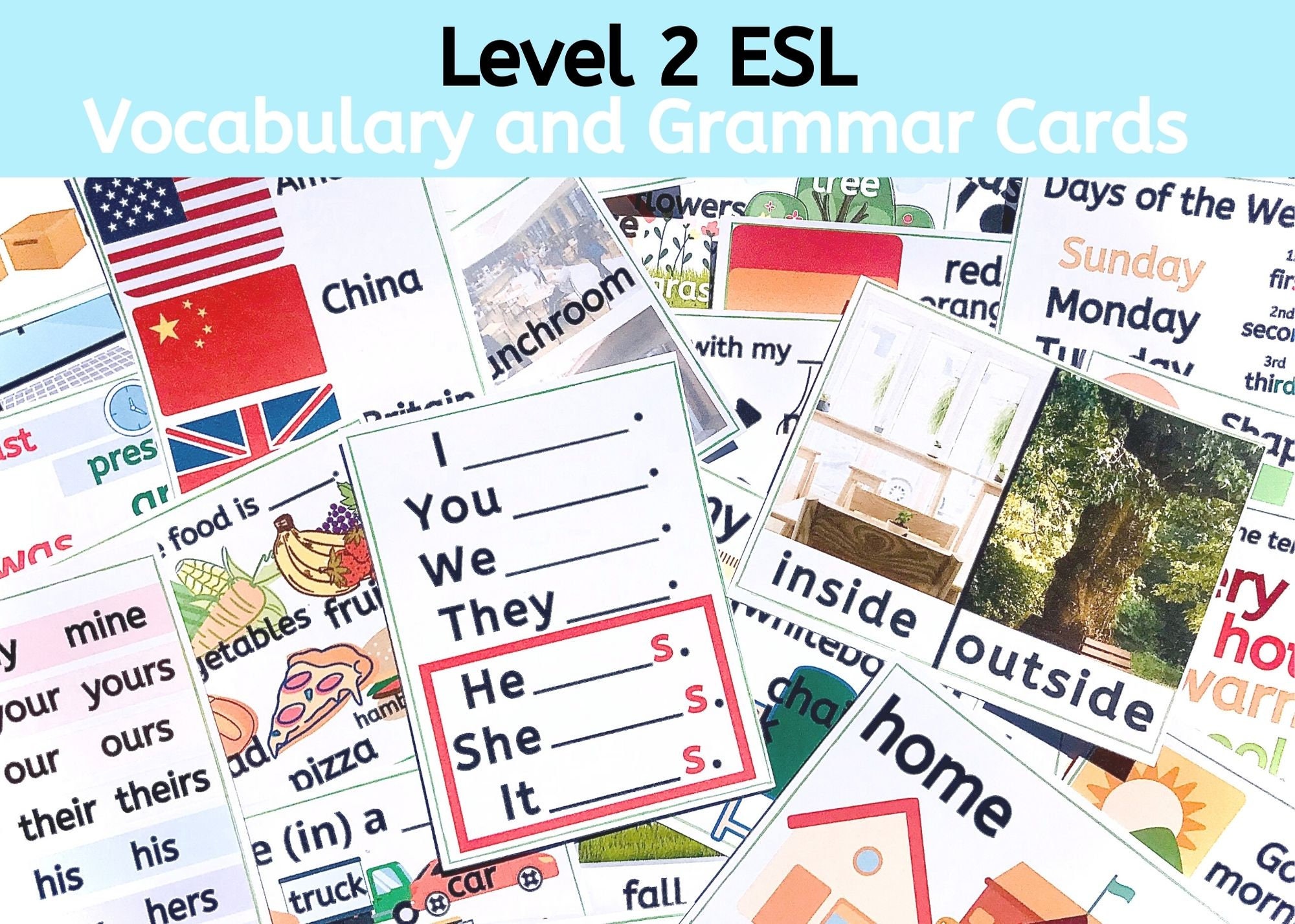 ESL Level 2 Vocabulary and Grammar Cards - VIPKID, Etc. - Etsy Canada