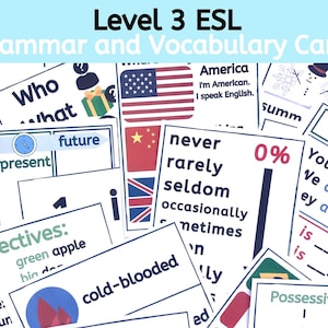 ESL Level 3 Grammar and Vocabulary Cards - VIPKID, Etc. - Etsy