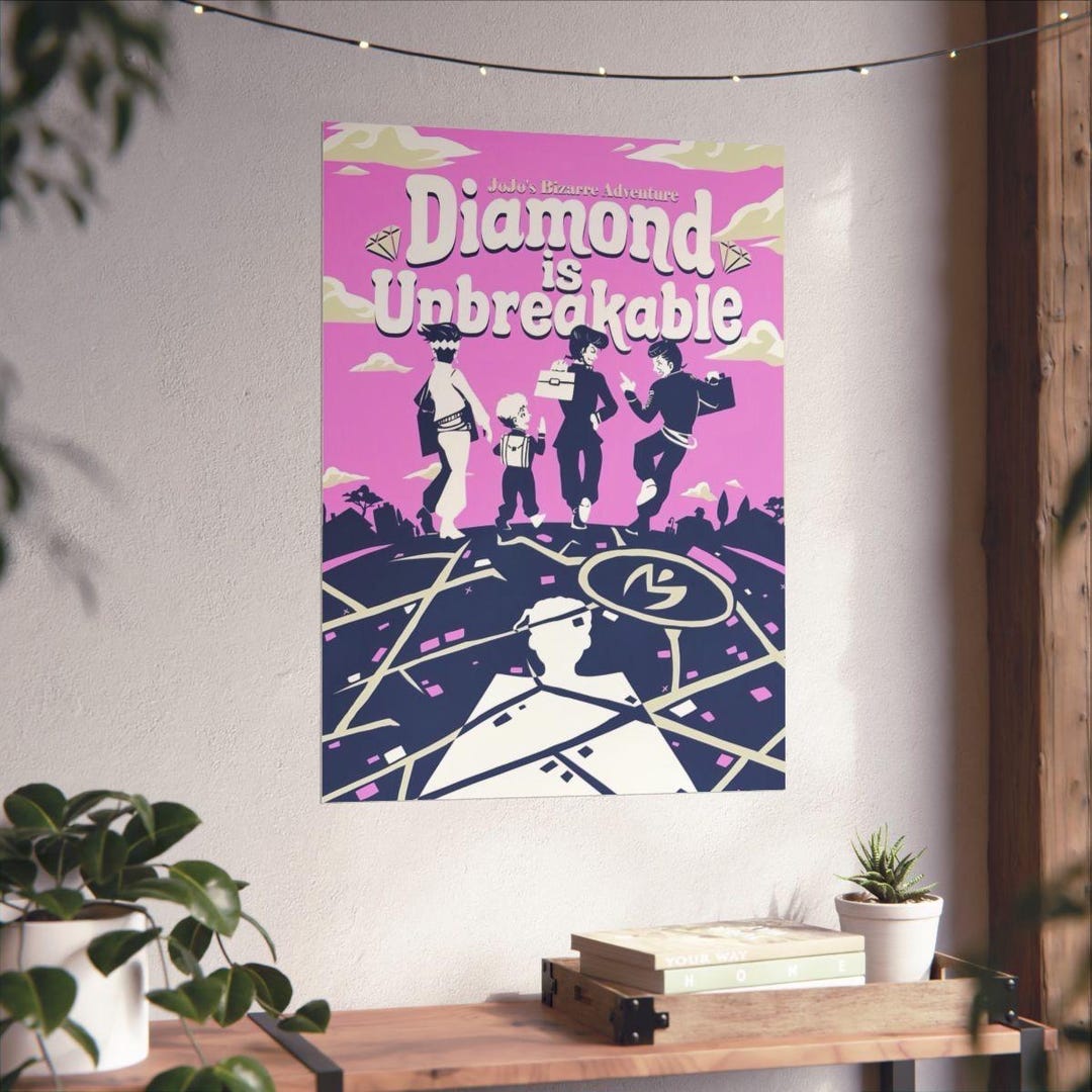 Anime Wall Art Poster, JJBA X Diamond is Unbreakable Design, Room Decor ...