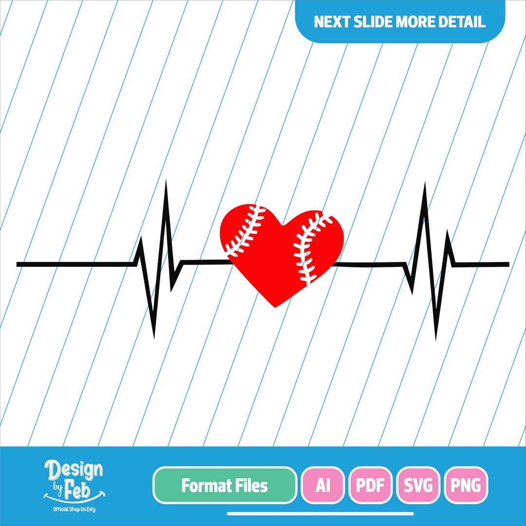 Baseball Heart Beat Svg, Baseball Heart Svg, Hearbeat Svg, Live Breathe ...