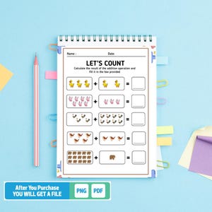 Worksheet Let's Learn to Count for Kid, Counting Worksheets for Kids, Number Recognition ...