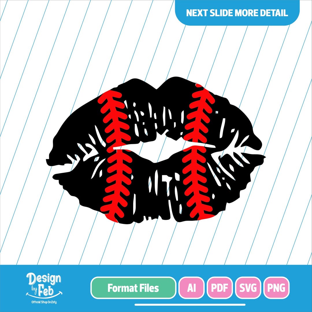Baseball Lips Svg, Baseball Laces Svg, Cute Baseball Svg, Baseball Mom ...