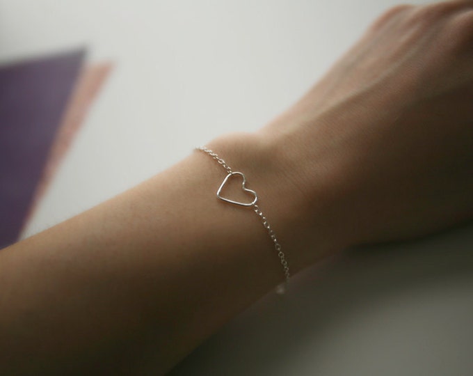 Promise Bracelet Sterling Silver Heart Bracelet - Etsy