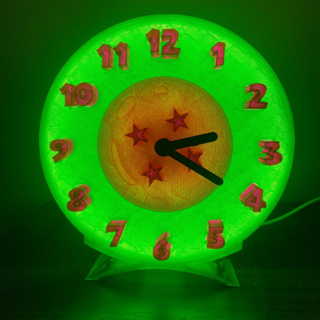 4-star Dragon Ball Z Clock: LED Light-up Anime Desk Decor - Etsy