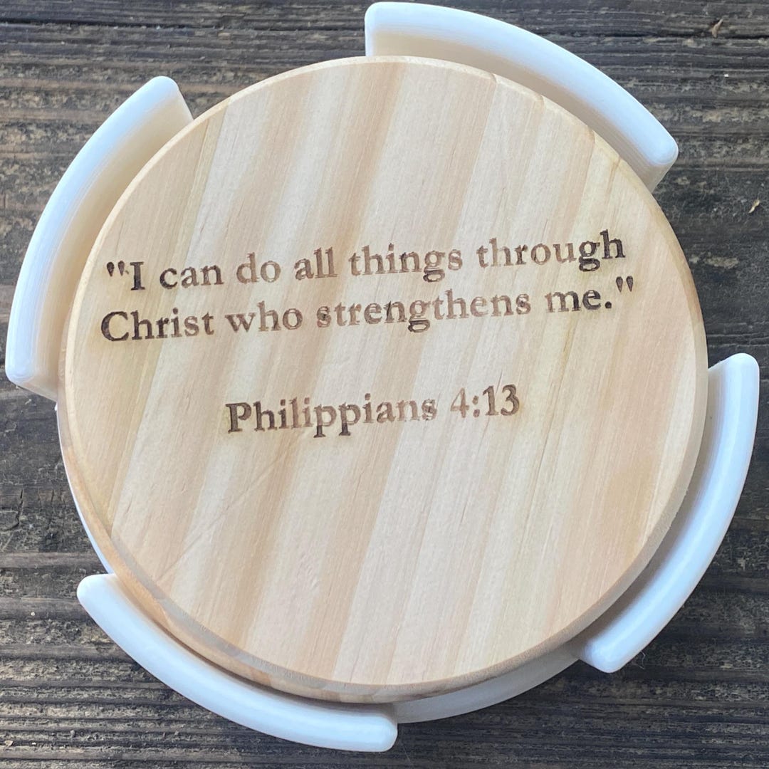 Inspirational Bible Verse Coasters - Set of 6 Wooden Coasters With ...