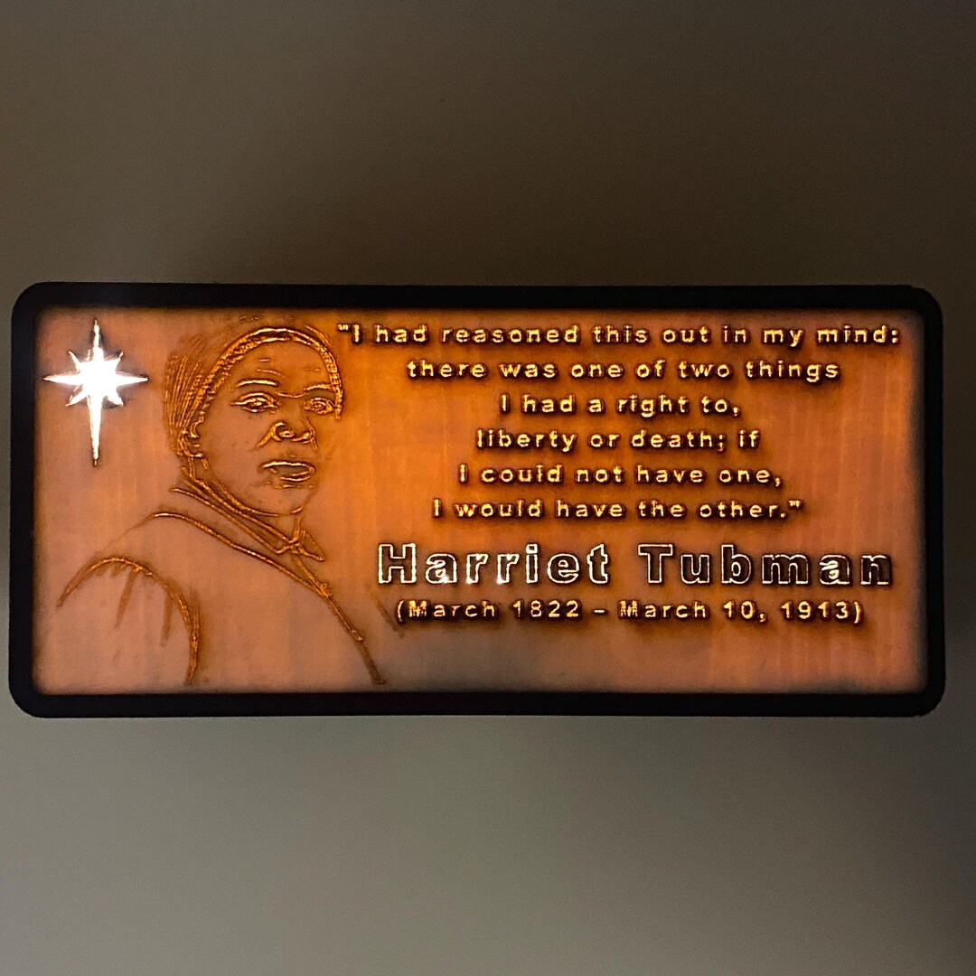 Harriet Tubman Quote Lightbox: Engraved Wood Filament LED Night Light ...