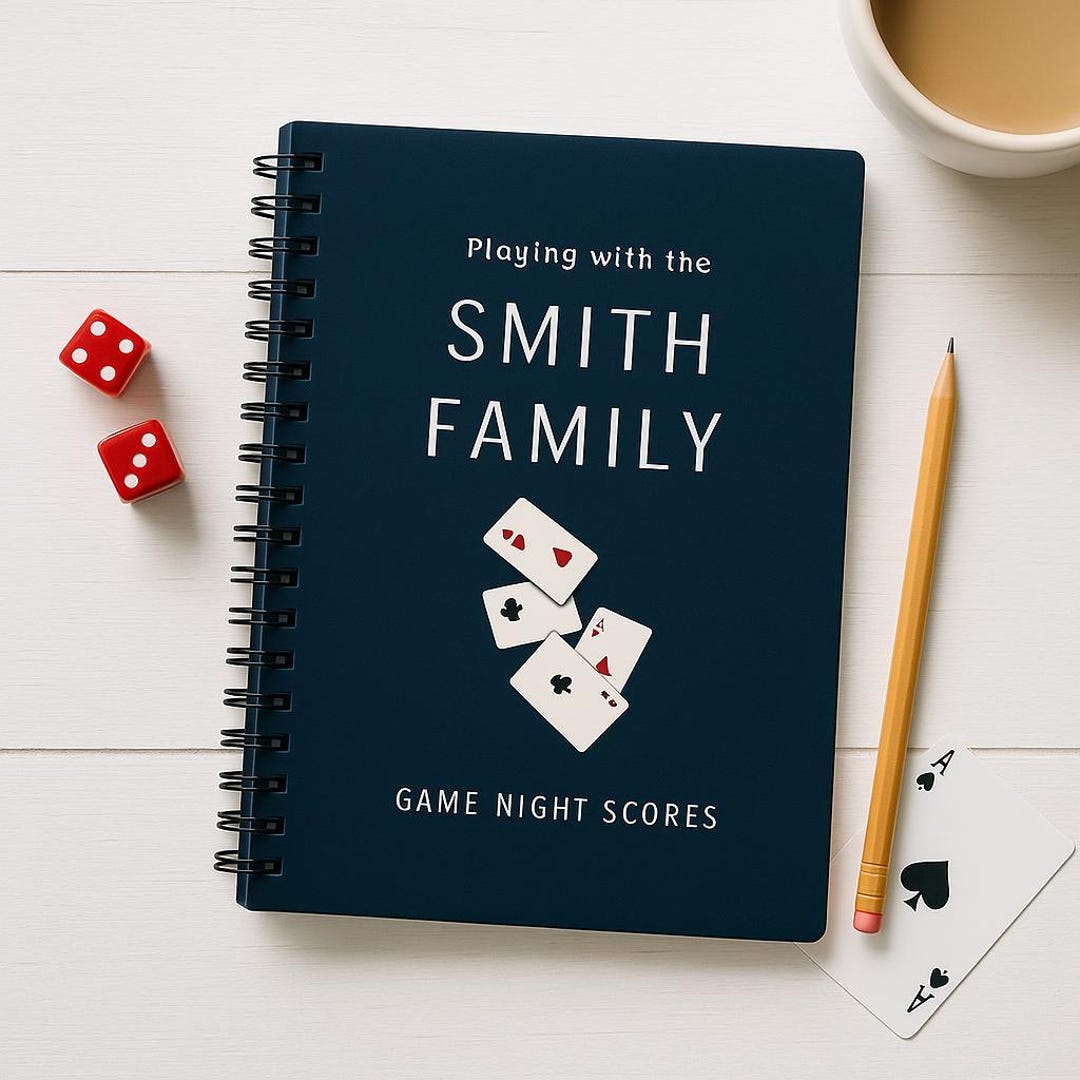 Personalized Family Game Night Score Book – Custom Spiral Notebook ...