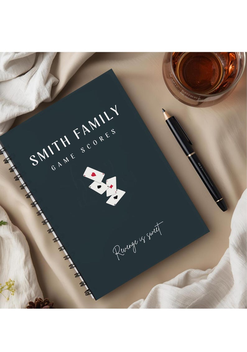 Personalized Family Game Night Score Book, Custom Spiral Notebook ...