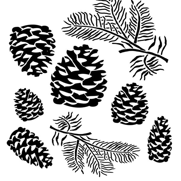 Pine Cone Stencil - Etsy