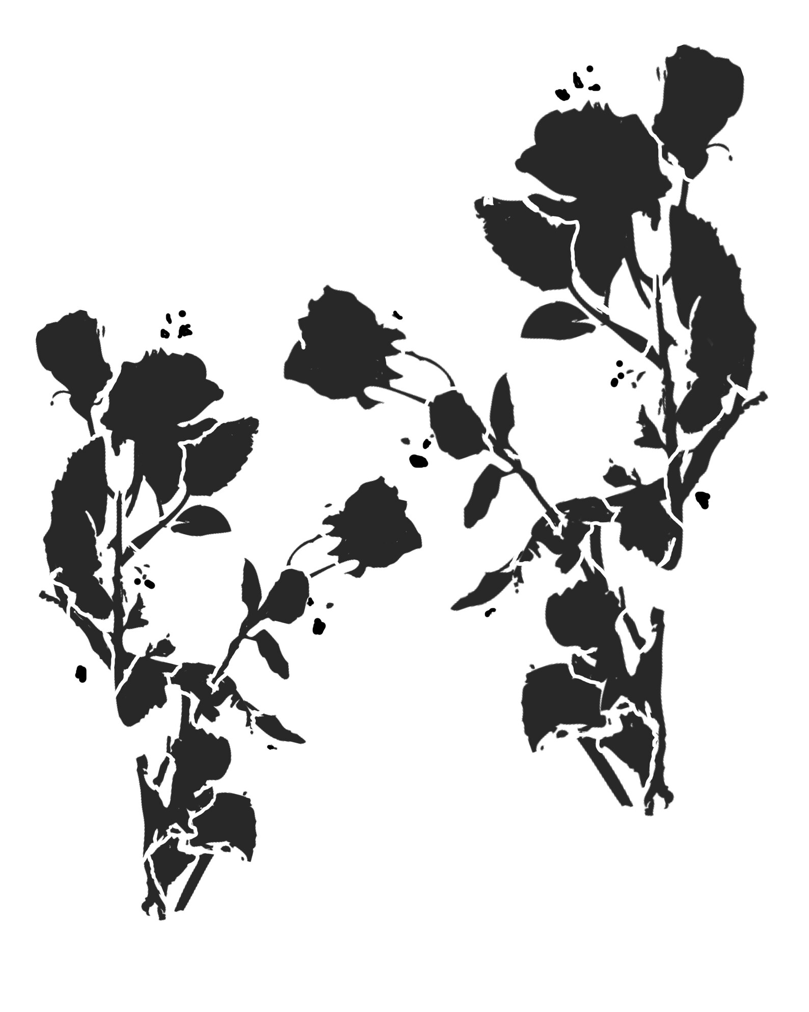 Messy Flower Silhouette 2 8x10 Stencil Crafting Baking - Etsy
