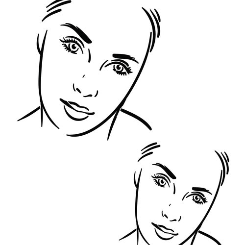 Woman Face Scroll Stencil Reusable Woman Face Scroll Stencil - Etsy