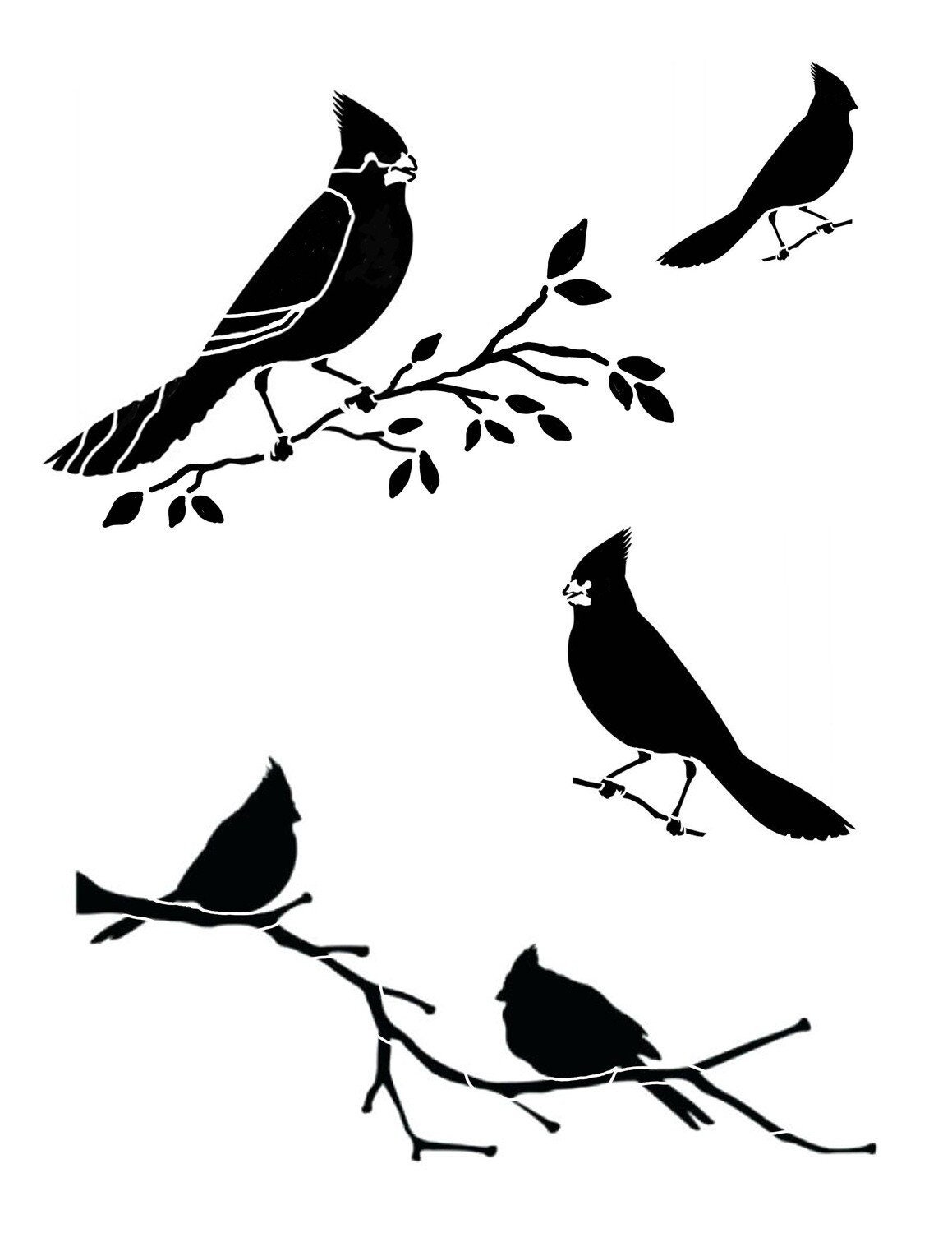 Cardinals 8x10 Stencil, Crafting, Baking, Kids, Journaling, Art ...