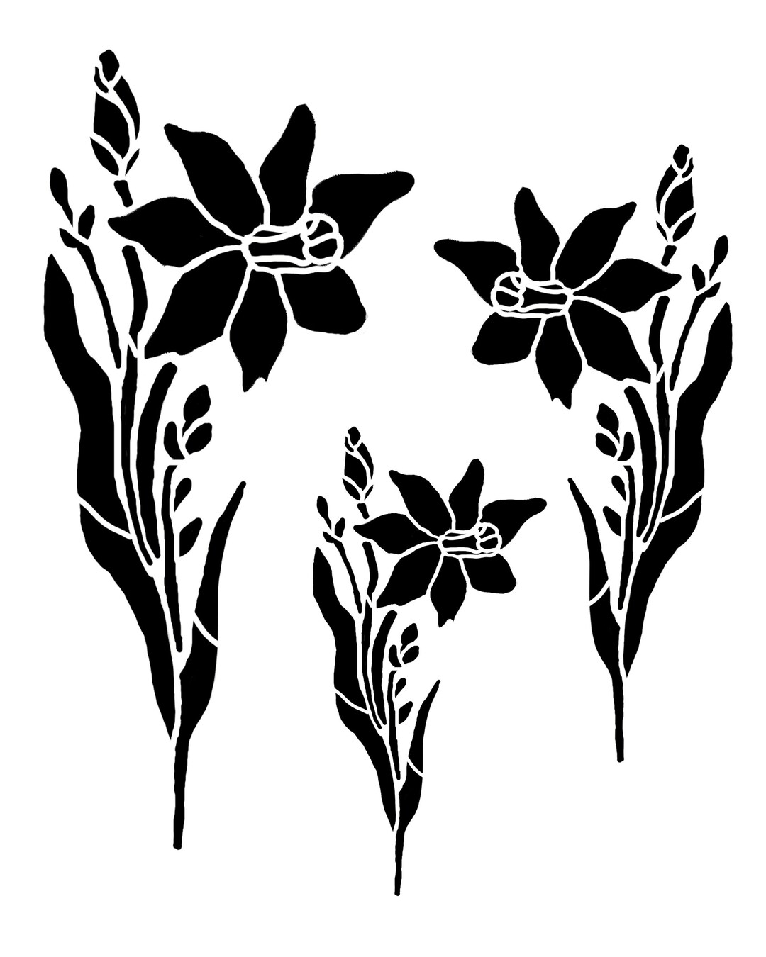 Daffodil Trio 8x10 Stencil, Crafting, Baking, Kids, Journaling, Art ...