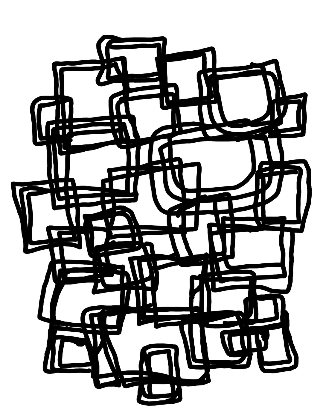 Scribbles Squares With Mask 8x10 Stencil, Crafting, Baking, Kids ...