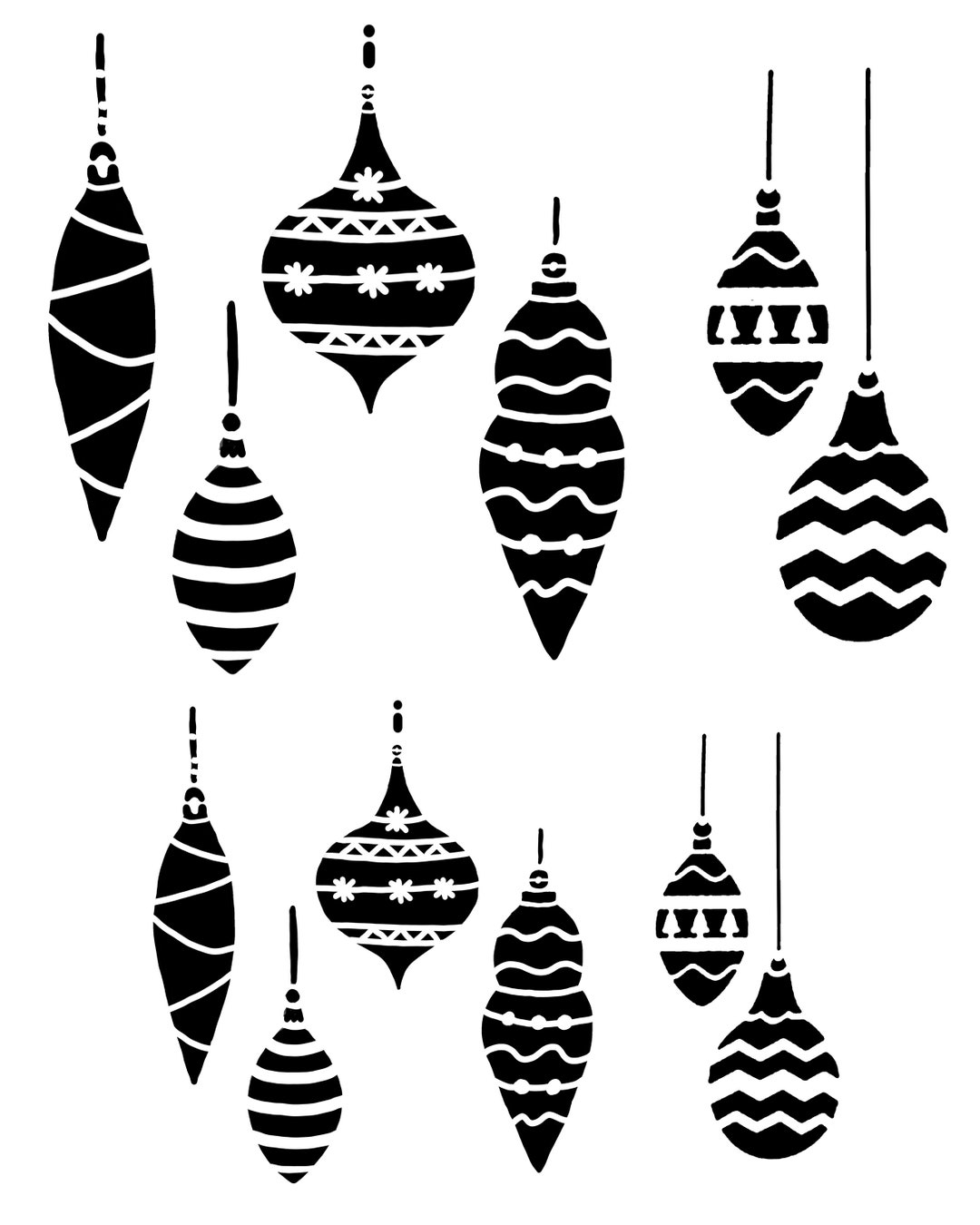 Hanging Ornaments 8x10 Stencil, Crafting, Baking, Kids, Journaling, Art ...