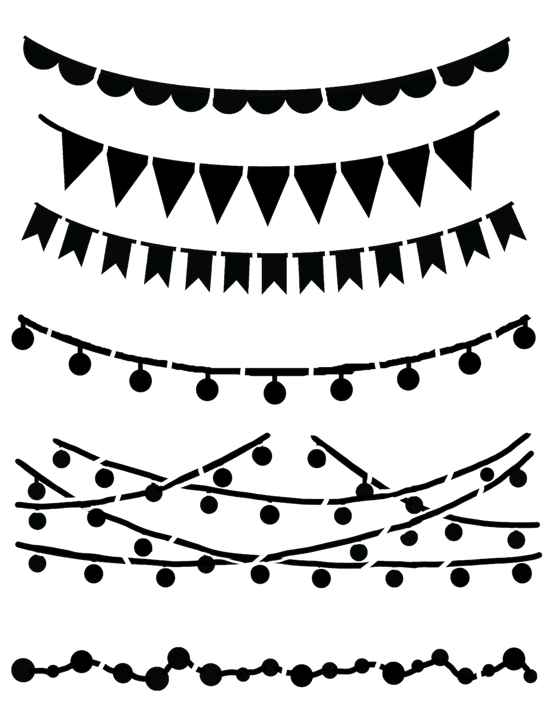 String Lights and Banners 8x10 Stencil, Crafting, Card Making, Baking ...