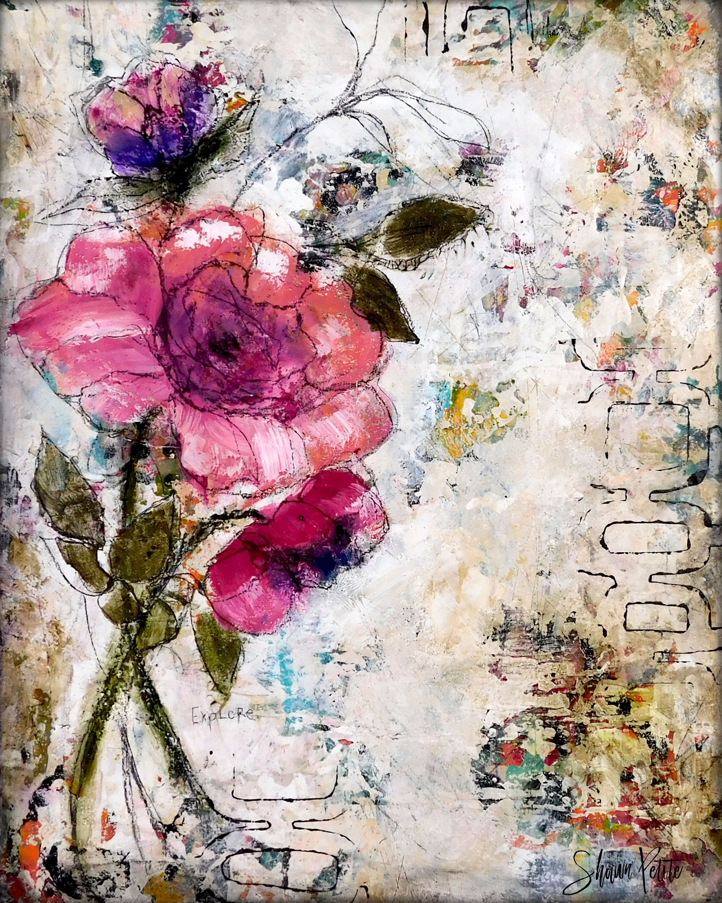 Explore, Floral, Print to Be Framed (PTBF), Gift, Décor, Mixed Media ...