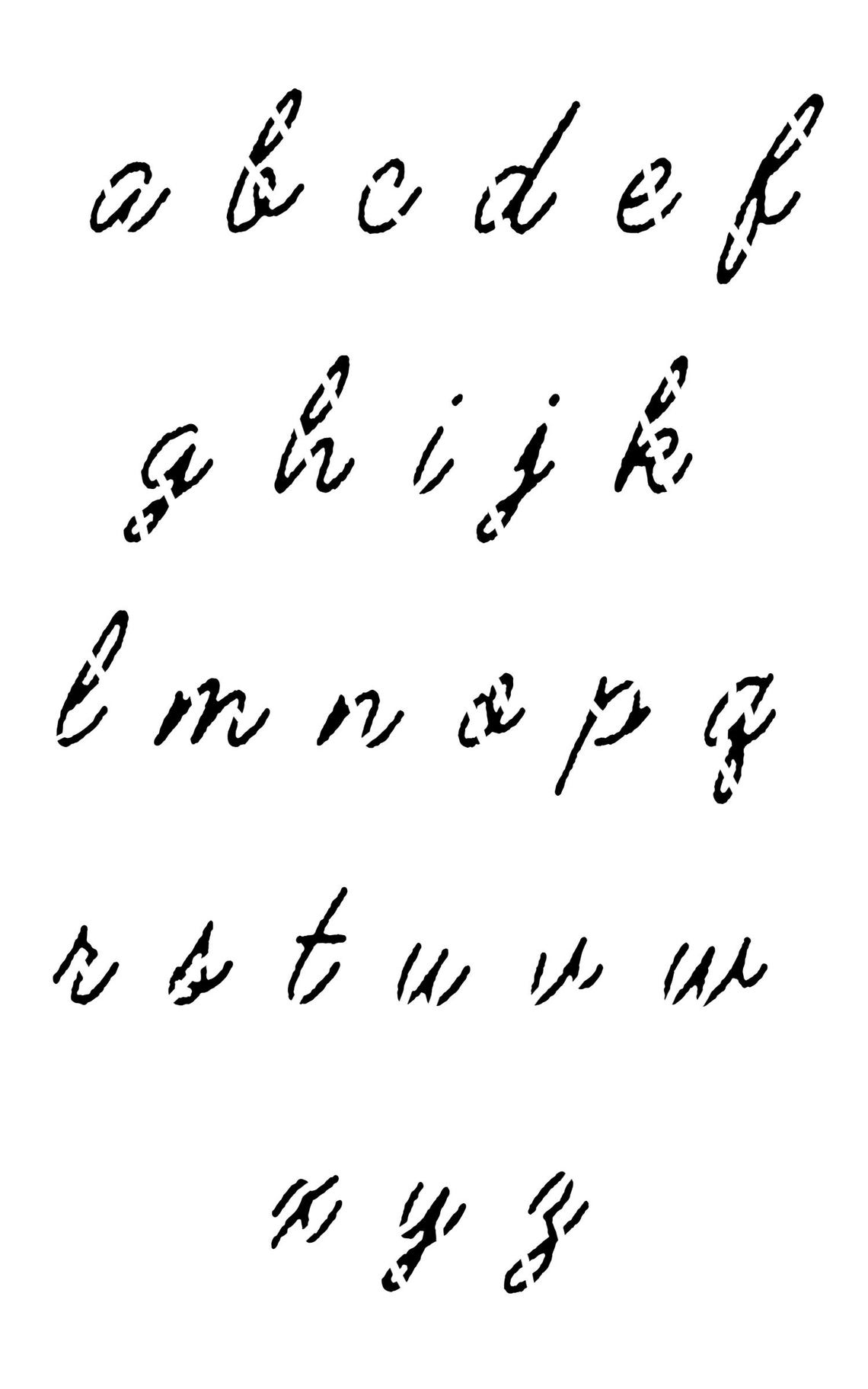 Cursive Rough Font Lowercase 5x8 Stencil, Crafting, Baking, Kids ...