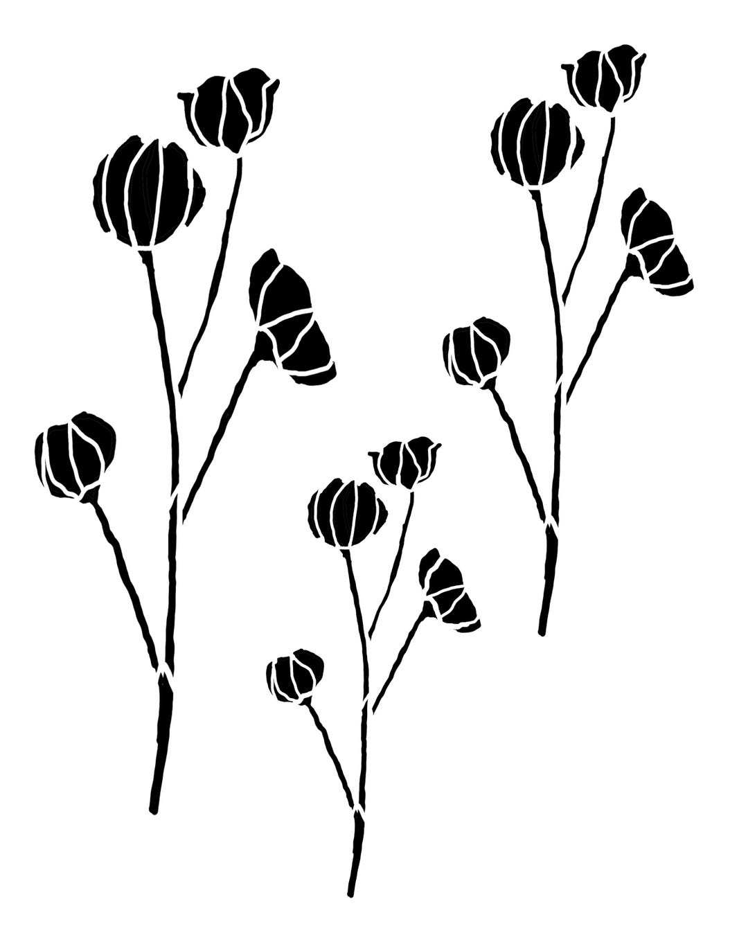 Cotton Stem 2 8x10 Stencil, Crafting, Baking, Kids, Journaling, Art ...