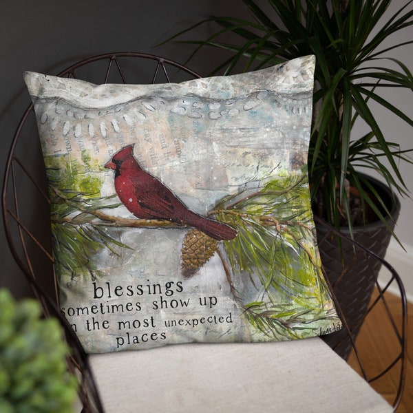 Cardinal Pillow - Etsy