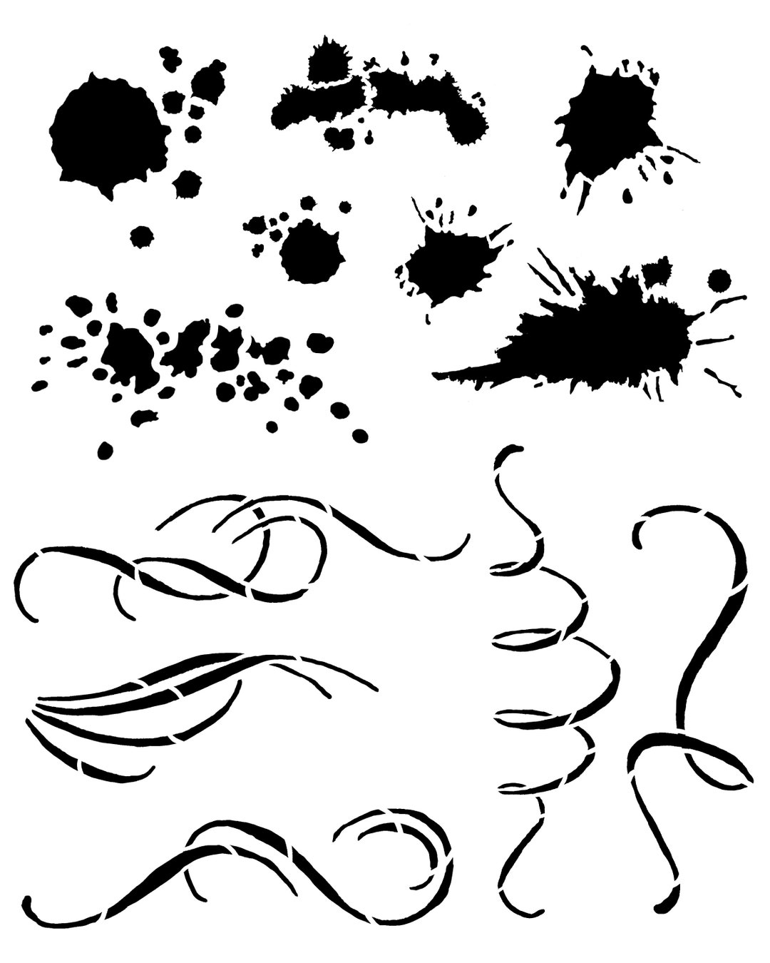 Swish and Splat 8x10 Stencil, Crafting, Baking, Kids, Journaling, Art ...