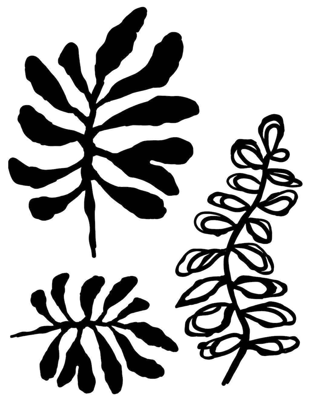 Inky Leaves 1 With Masks 8x10 Stencil, Crafting, Baking, Kids, Journaling, Art Journaling ...