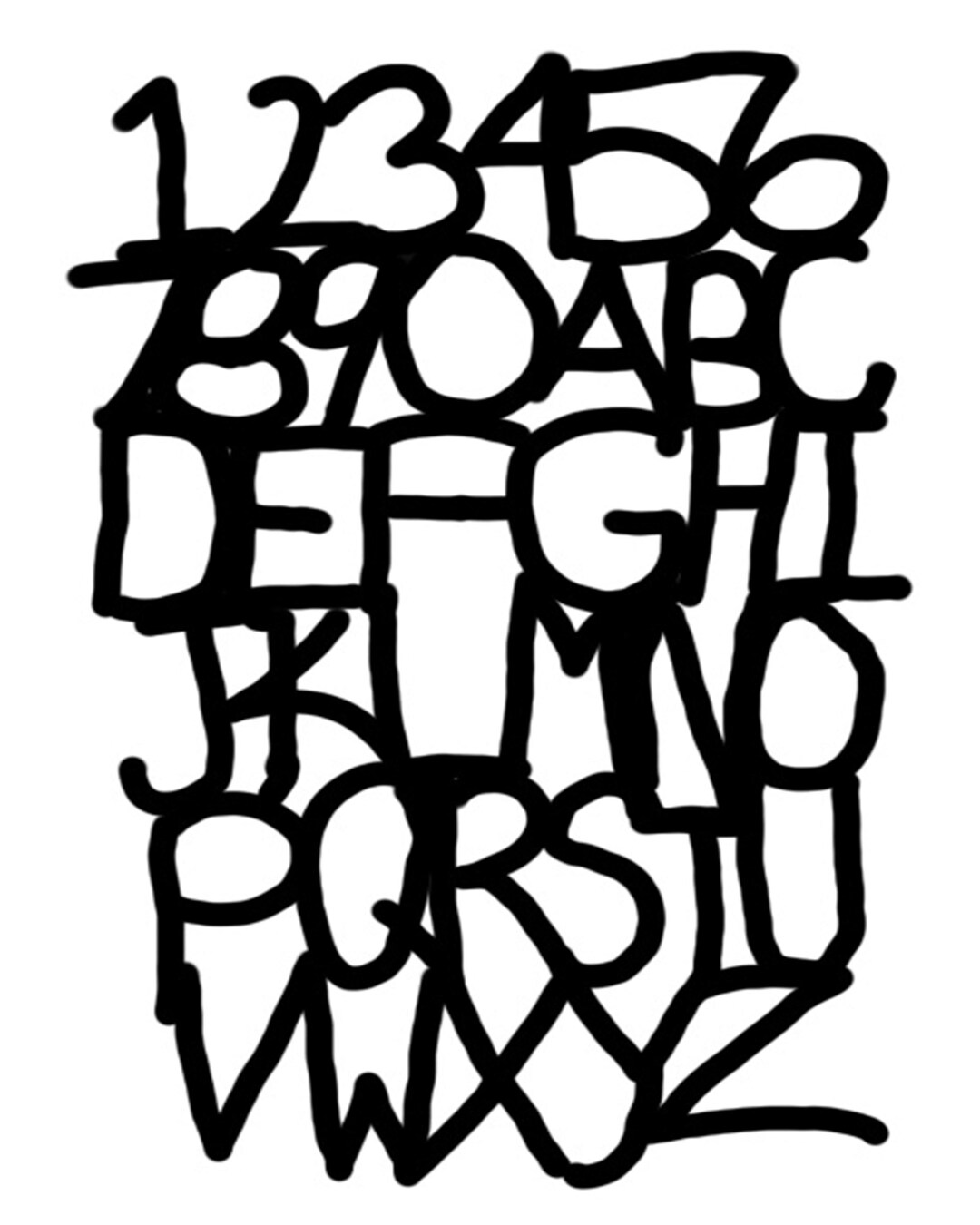 Doodle Numbers and Letters 9x12 Stencil, Crafting, Baking, Kids ...