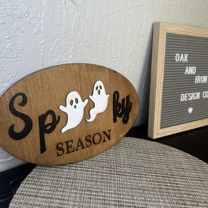 Spooky Season Sign, Halloween Sign, Ghost Sign, Halloween Decor, Fall ...
