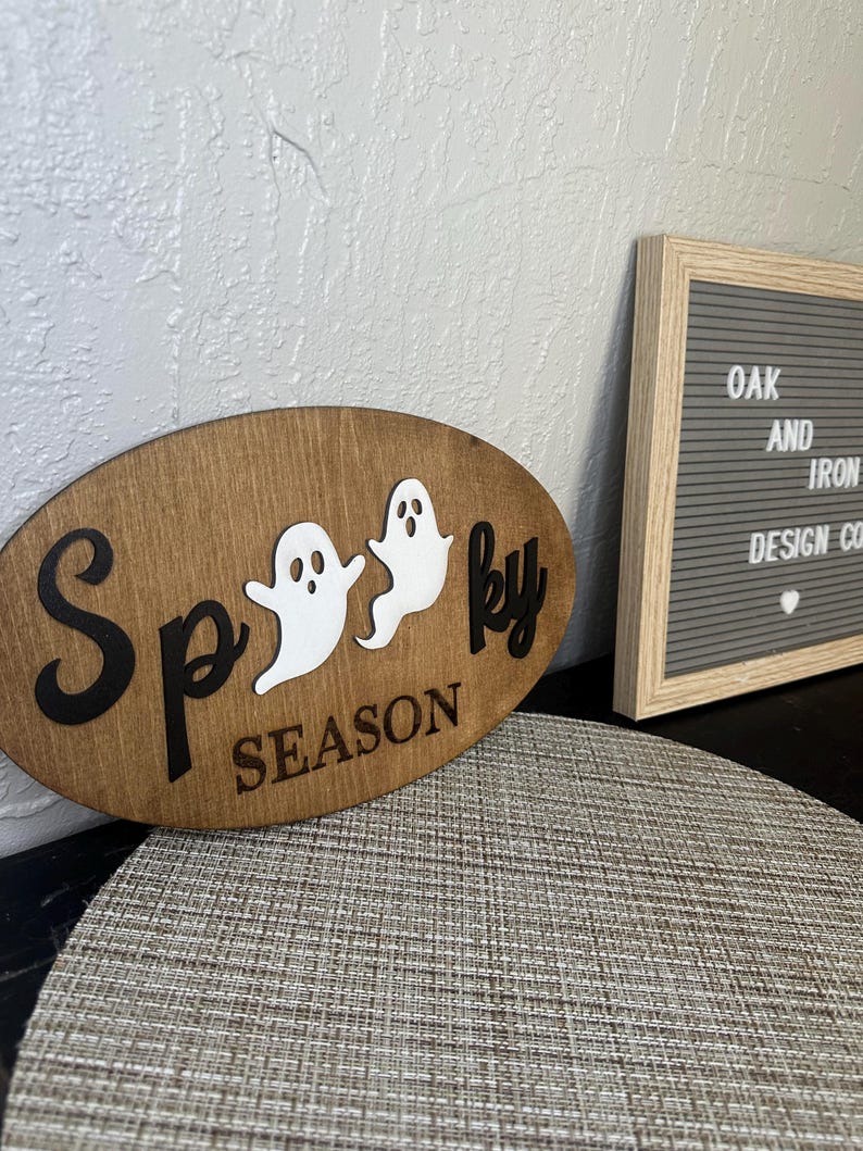 Spooky Season Sign, Halloween Sign, Ghost Sign, Halloween Decor, Fall ...