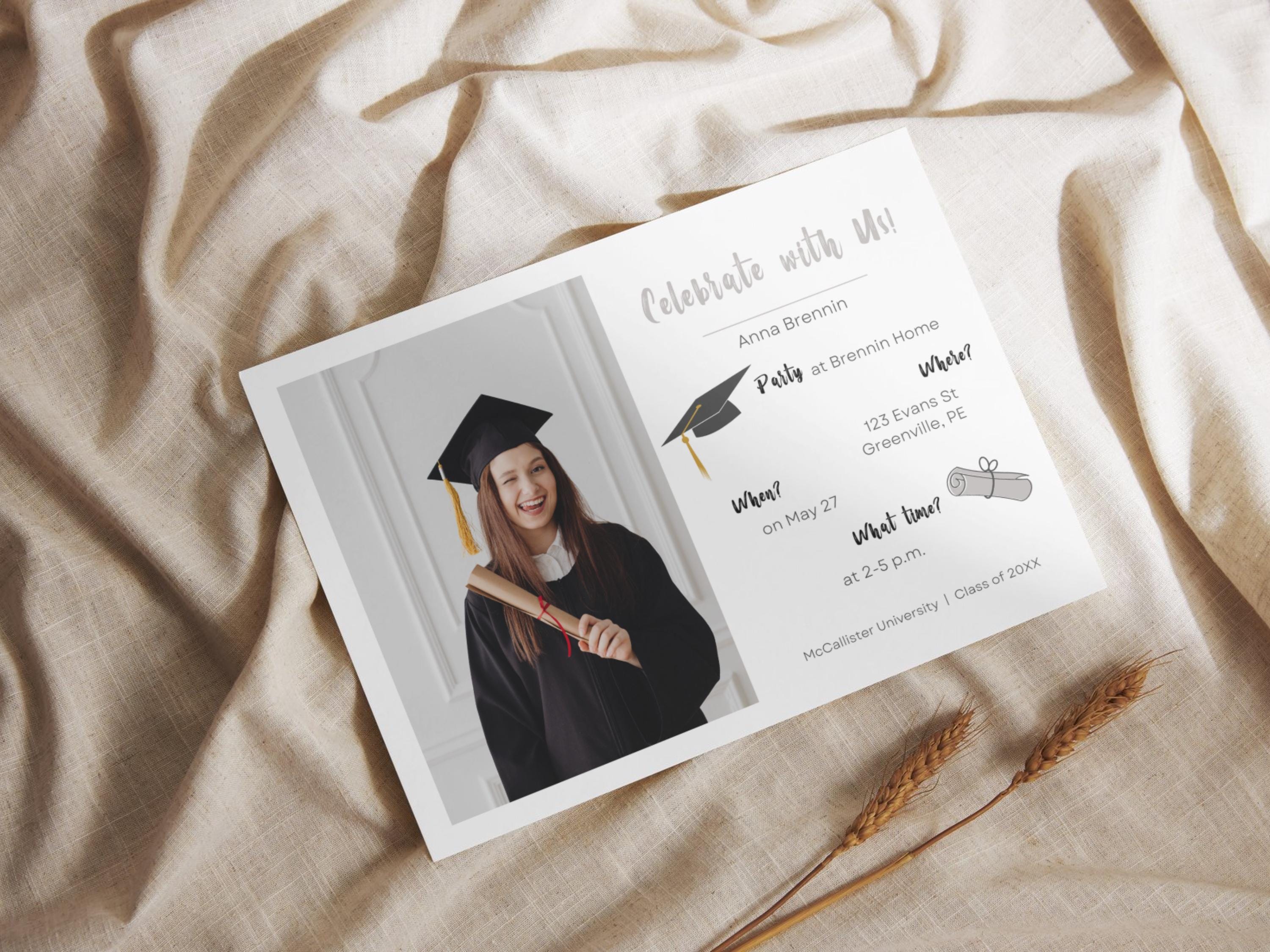 Graduation Photo Party Invitation Announcement, Graduation Announcement ...