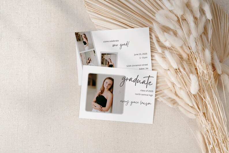 Unique Graduation Party Invitation, Minimalist Graduation Invite ...