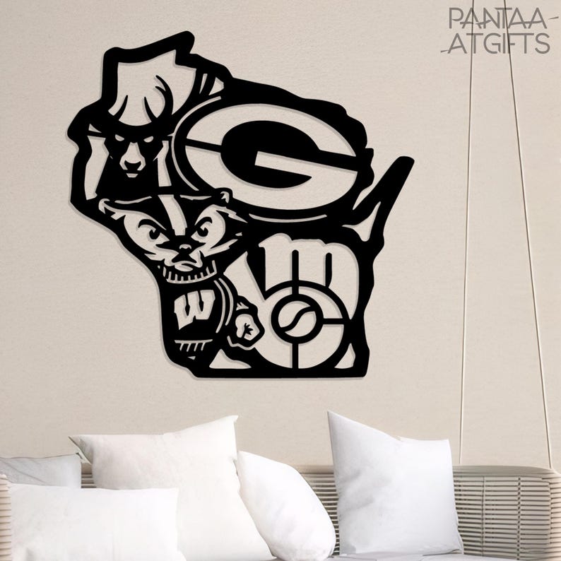 Wisconsin Sports Metal Wall Sign,wisconsin Sports Team Sign,gift for ...
