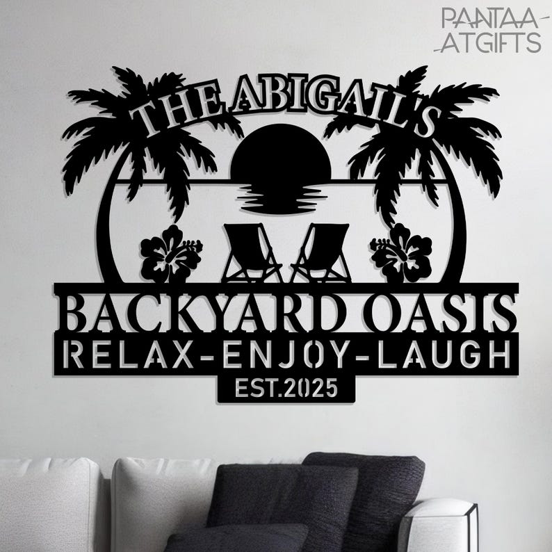 Custom Backyard Oasis Sign,personalized Patio Metal Sign, Custom Patio ...