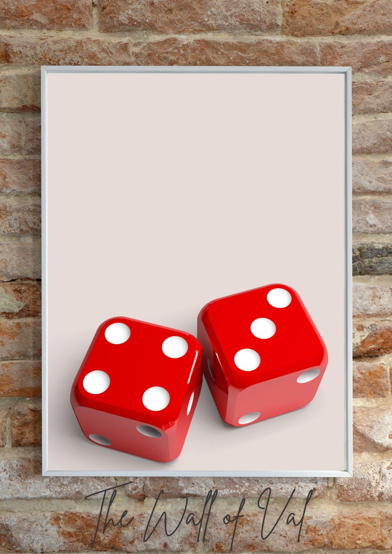Wall Art Printable, Red Seven, Pool Ball, Dice, I Am Your Number 7 ...