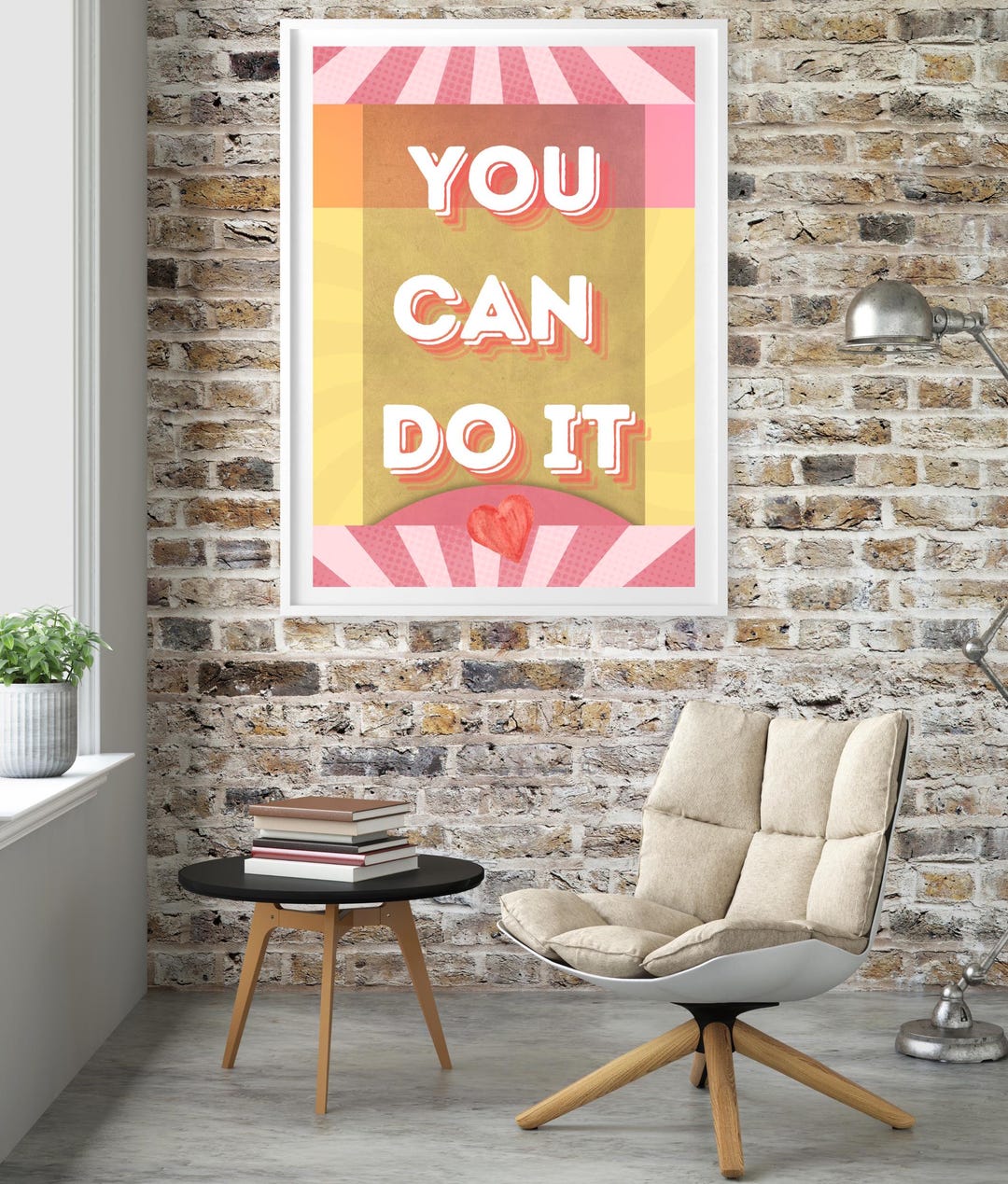 Printable Poster You Can Do It. in Pinks and Yellows, Happy and ...