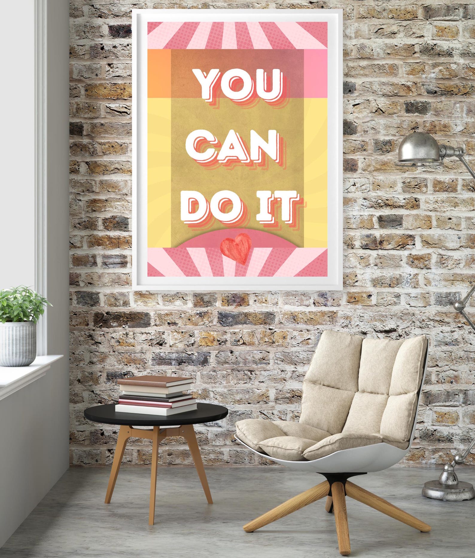 Printable Poster You Can Do It. in Pinks and Yellows, Happy and ...