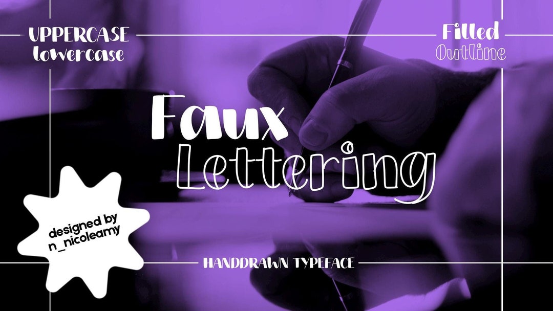 Faux Lettering Font | Hand Drawn Font | Digital Font - Etsy
