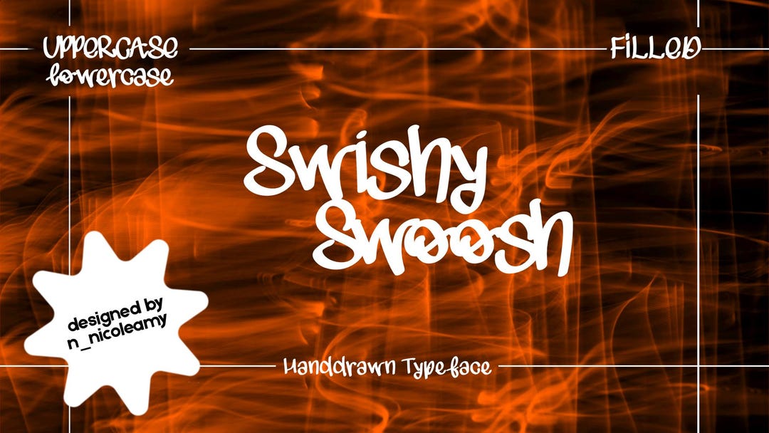 Swishy Swoosh Font | Swishy Font | Hand Drawn Font | Digital Font - Etsy