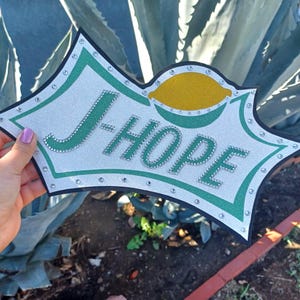 JHOPE BTS Concert Sign Name Board Handmade Glitter Rhinestone Soda ...