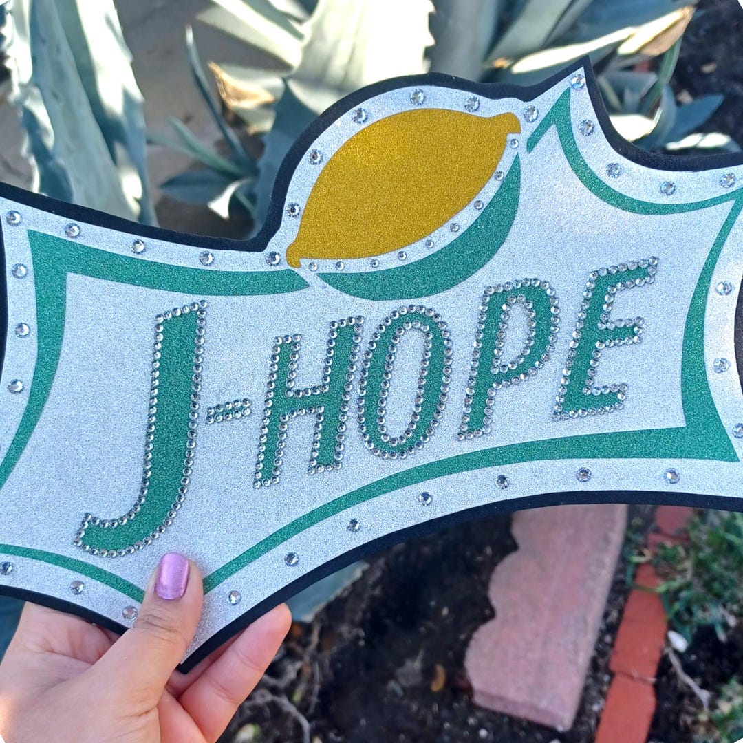 JHOPE BTS Concert Sign Name Board Handmade Glitter Rhinestone Soda ...