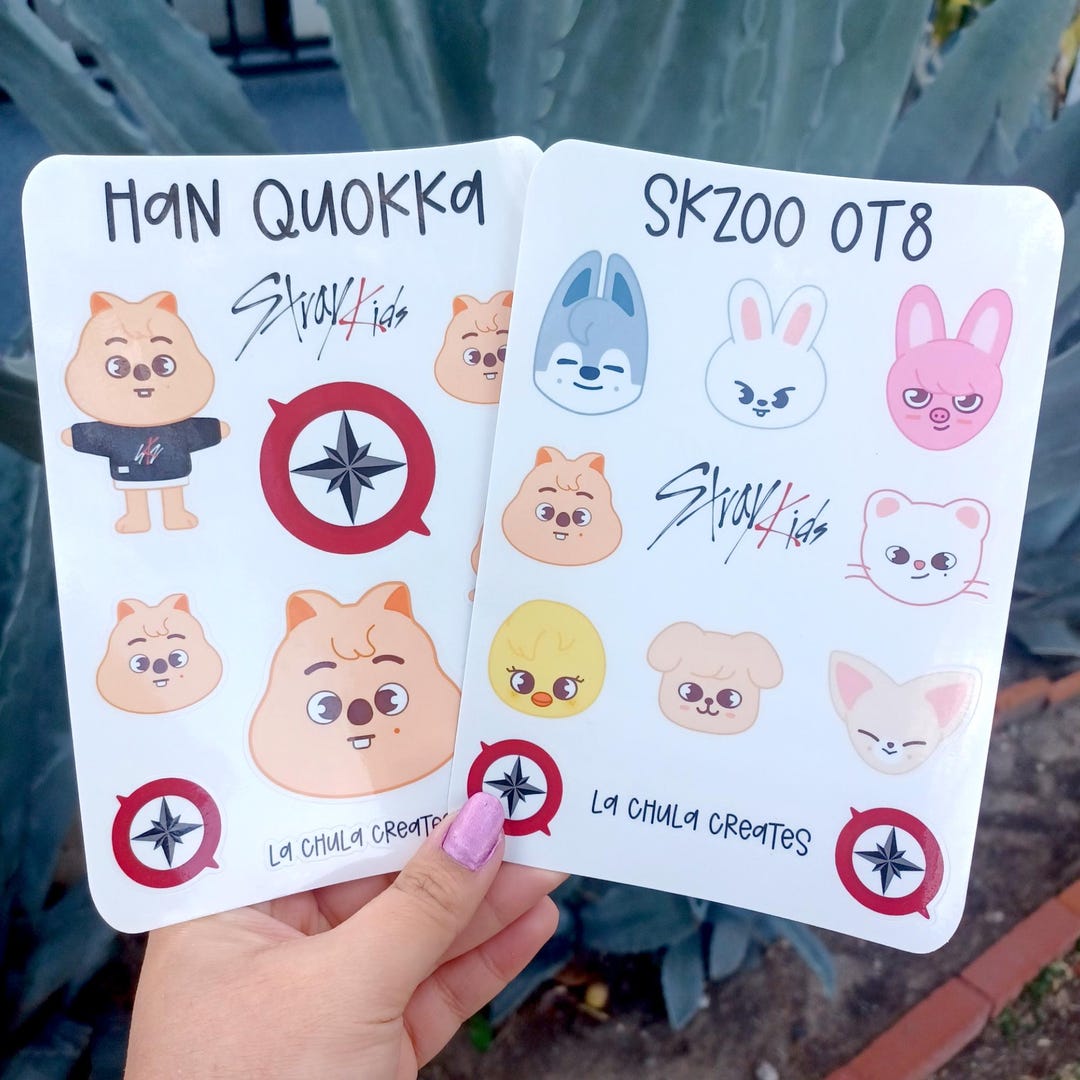 SKZOO Stray Kids Vinyl Waterproof Sticker Sheets KPOP Bias Aesthetic ...
