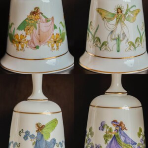 Vintage Franklin Porcelain Flower Fairy Bell, 1979 Gold Trim - Etsy