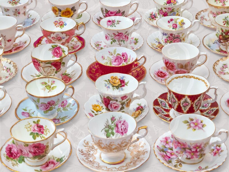 Lot of Vintage Luxury England Tea Cups and Saucers for Rose Lover ...