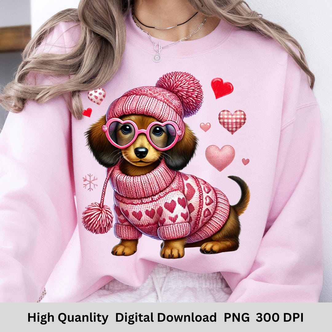 Dachshund Dog, Valentine Dog Png, Valentine's Day Dog Mom Png, Love ...