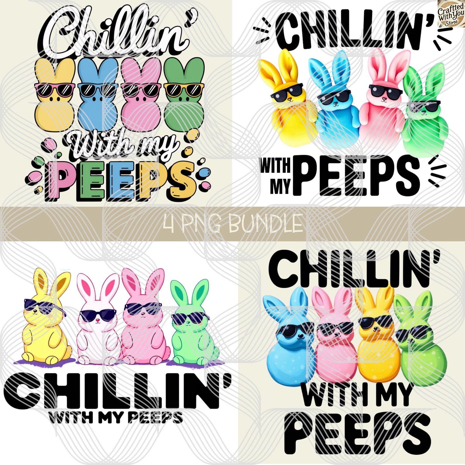 Easter Peeps Png Bundle, Kids Easter Png, Easter Bunny Png, Easter ...