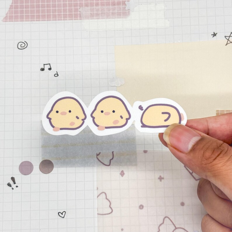 Duckie Trio Die-cut Vinyl Sticker Vinyl Glossy Stickers for Planner ...