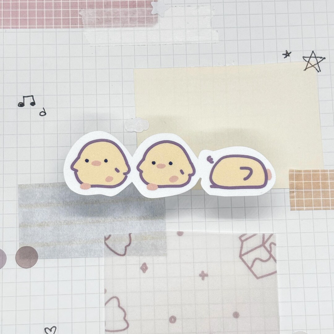 Duckie Trio Die-cut Vinyl Sticker Vinyl Glossy Stickers for Planner ...
