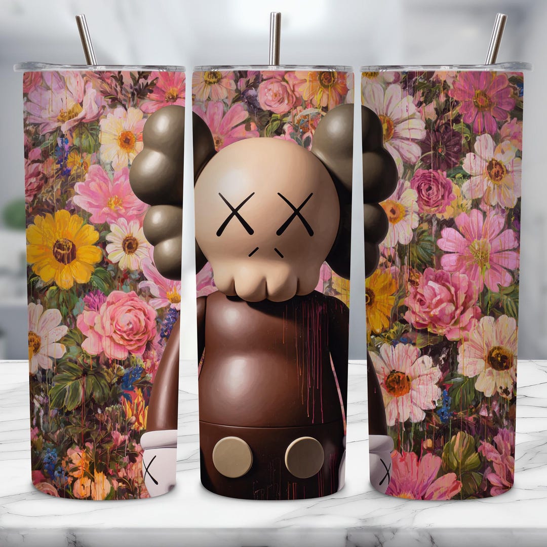 KAWS Bear Tumbler Wrap PNG: Streetwear Sublimation Design (digital ...