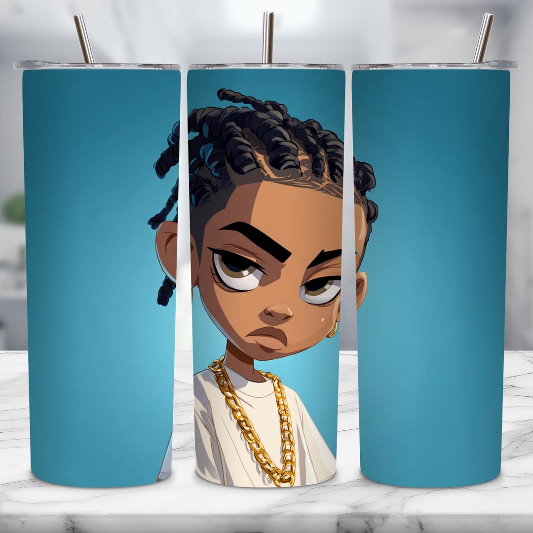Cartoon Boy Tumbler Wrap, Cool Character PNG Design, 20oz Skinny ...