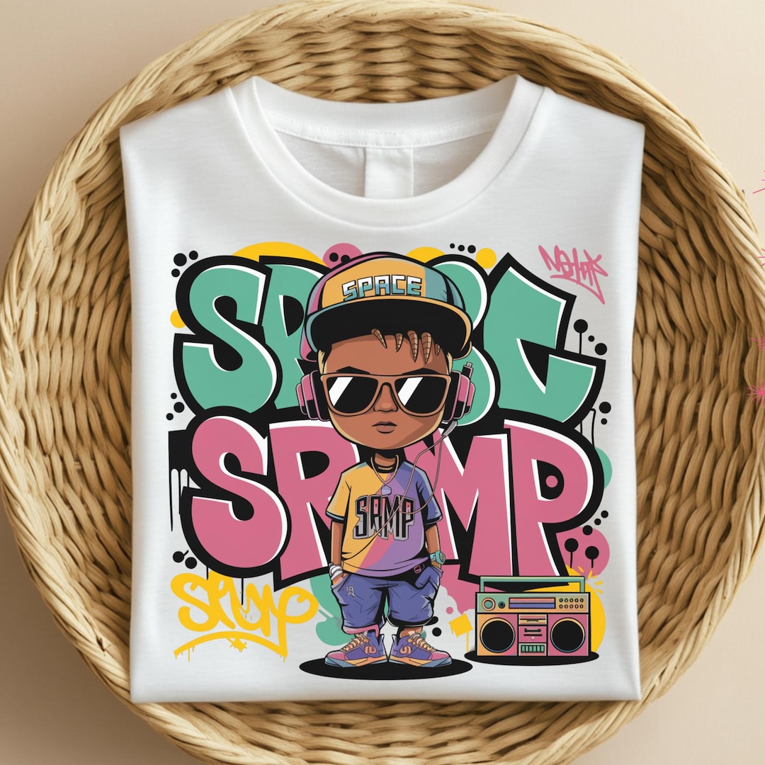 Hip Hop Cartoon T-shirt PNG, Cool Rap Digital Art, Streetwear Graffiti ...